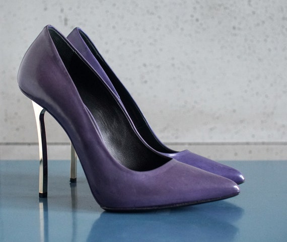 Gianmarco Lorenzi vintage designer metal high heel pu… - Gem