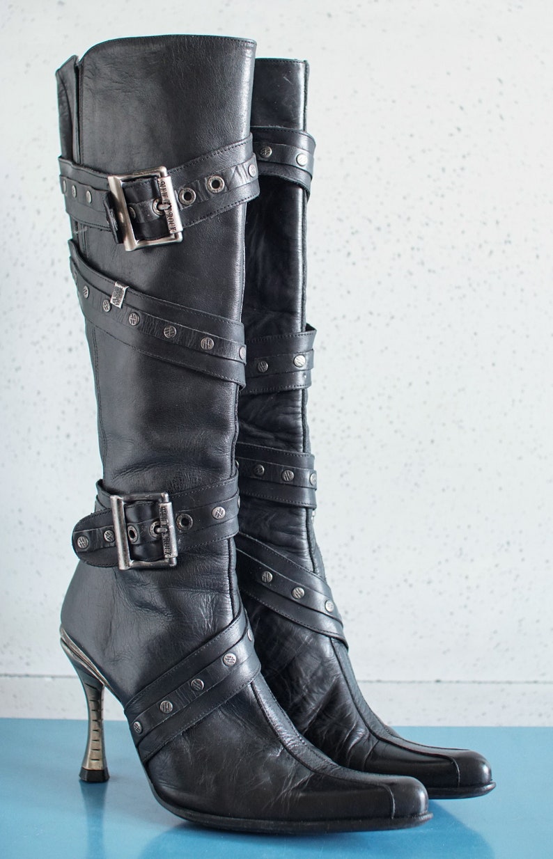 New Rock Malicia Custom Buckle Gothic Alternative Boots 40 - Etsy