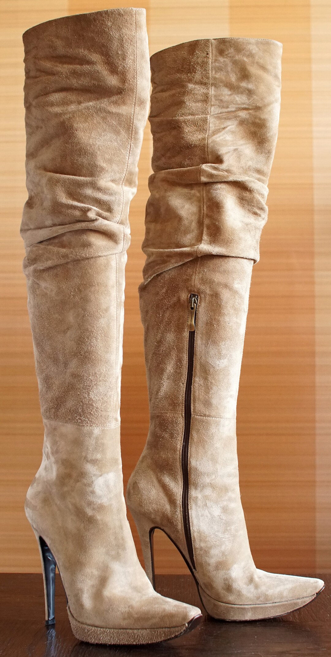 GIANMARCO LORENZI Pointy Platform Overknee Boots GML Luxory 39,5 - Etsy