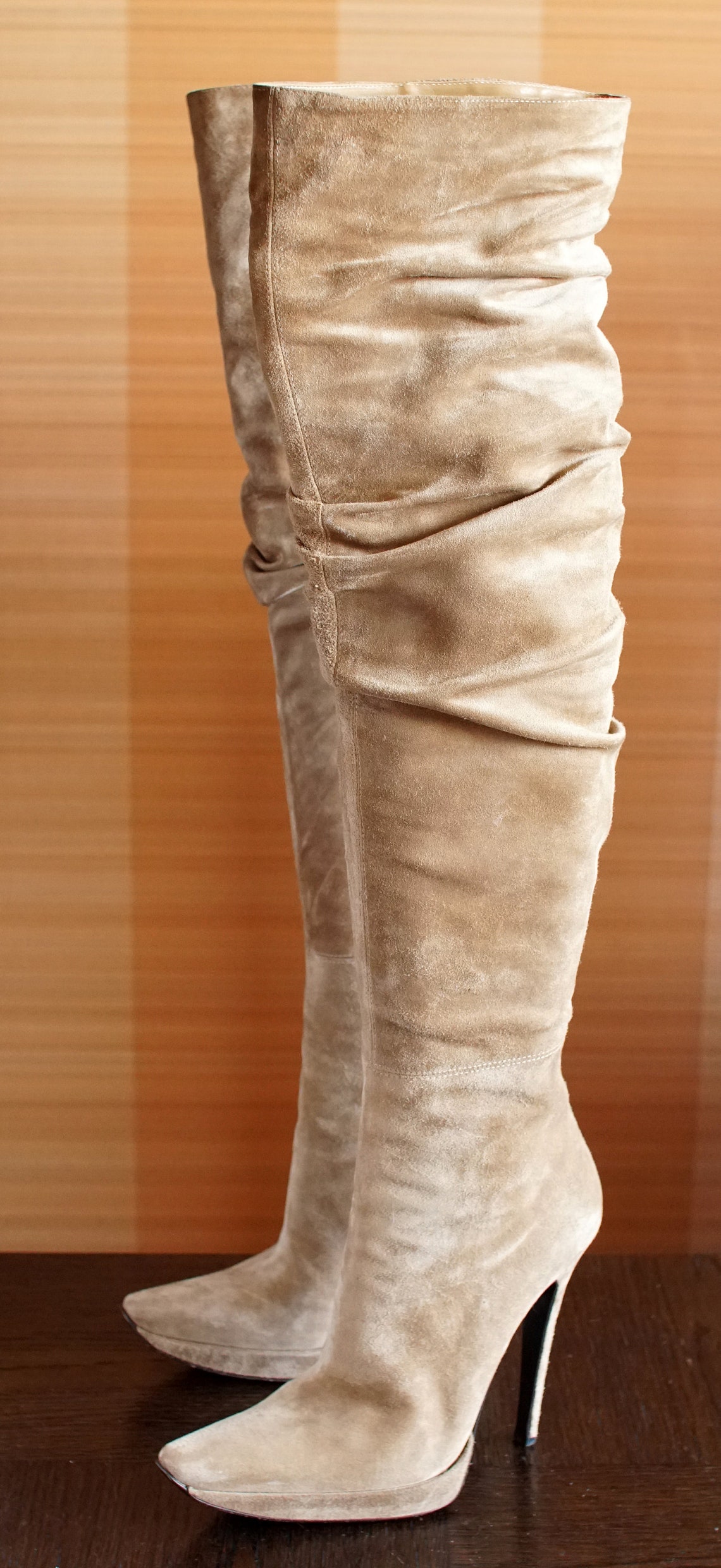 GIANMARCO LORENZI Pointy Platform Overknee Boots GML Luxory - Etsy