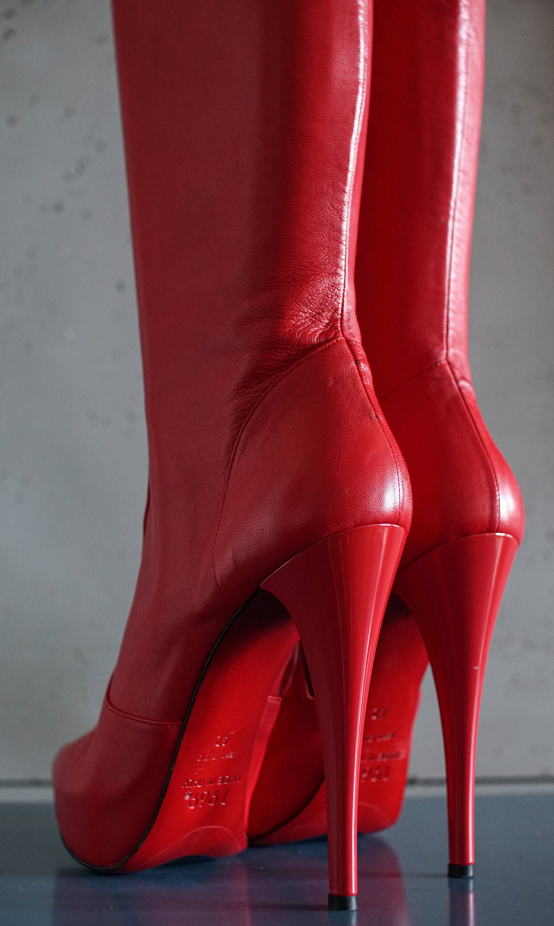 1969 ITALY Vintage rot Overknee High Heel versteckte Plateau - Etsy.de