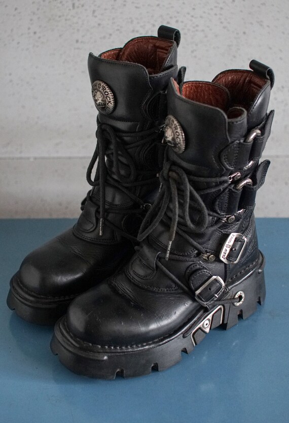 New Rock platform boots REACTOR velcro chunky boots c… - Gem