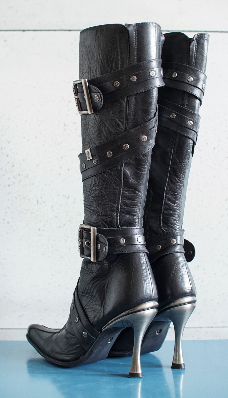 New Rock Malicia Custom Buckle Gothic Alternative Boots 40 - Etsy