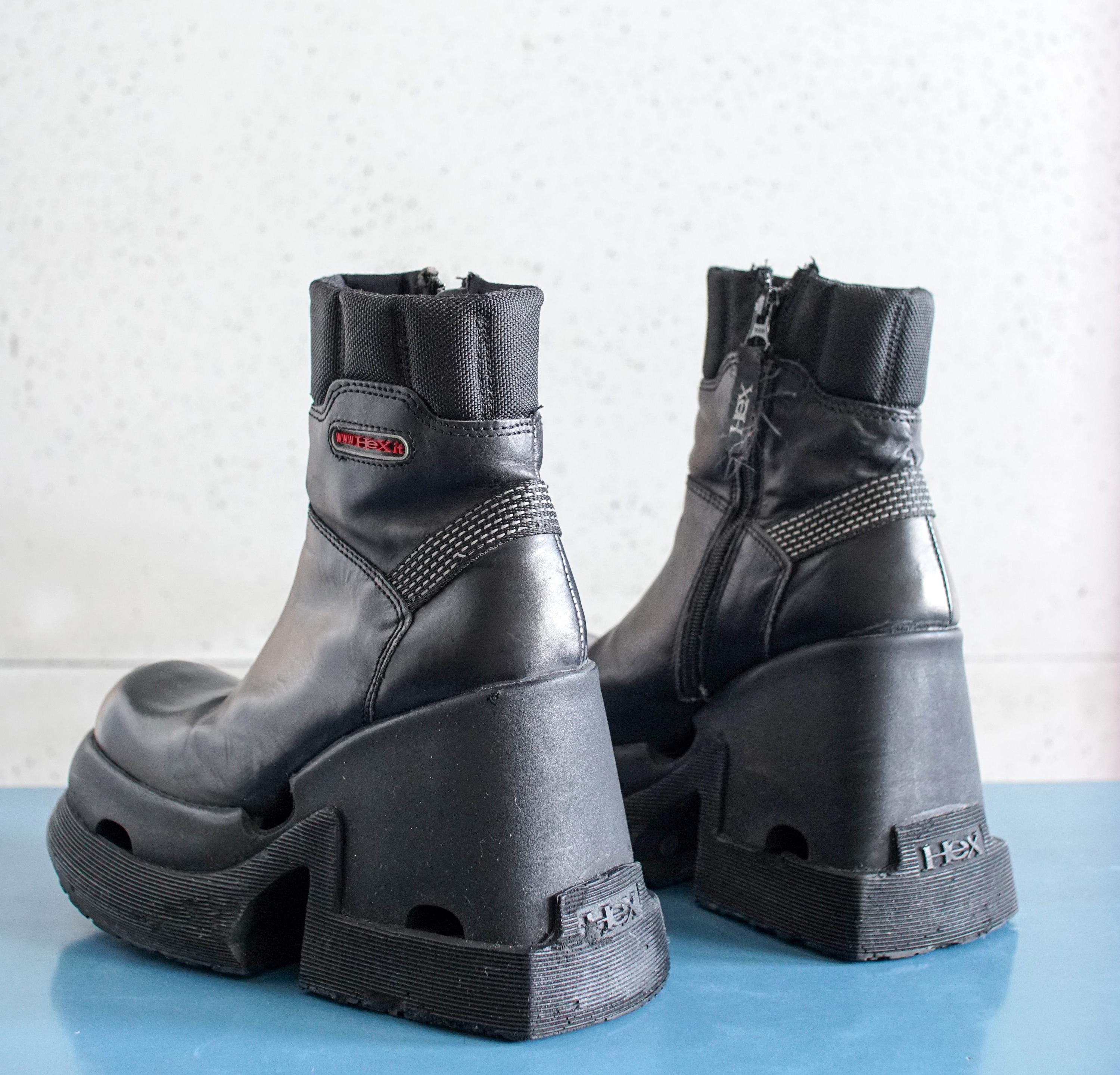 DOMAGED ITEM Read Description! HEX Vintage Italian Platform Boots Mega ...