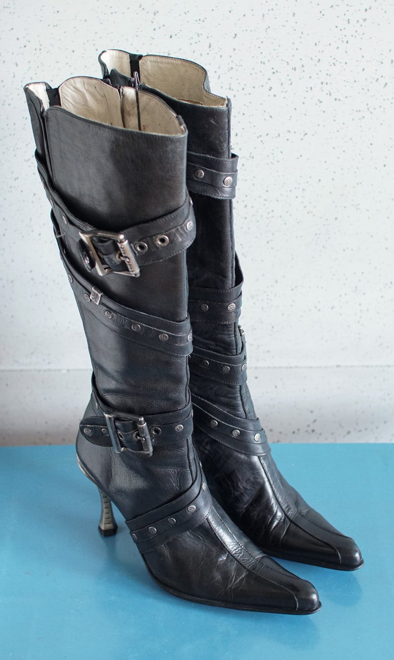 New Rock Malicia Custom Buckle Gothic Alternative Boots 40 - Etsy