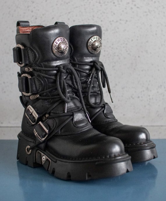 New Rock platform boots REACTOR velcro chunky boots c… - Gem
