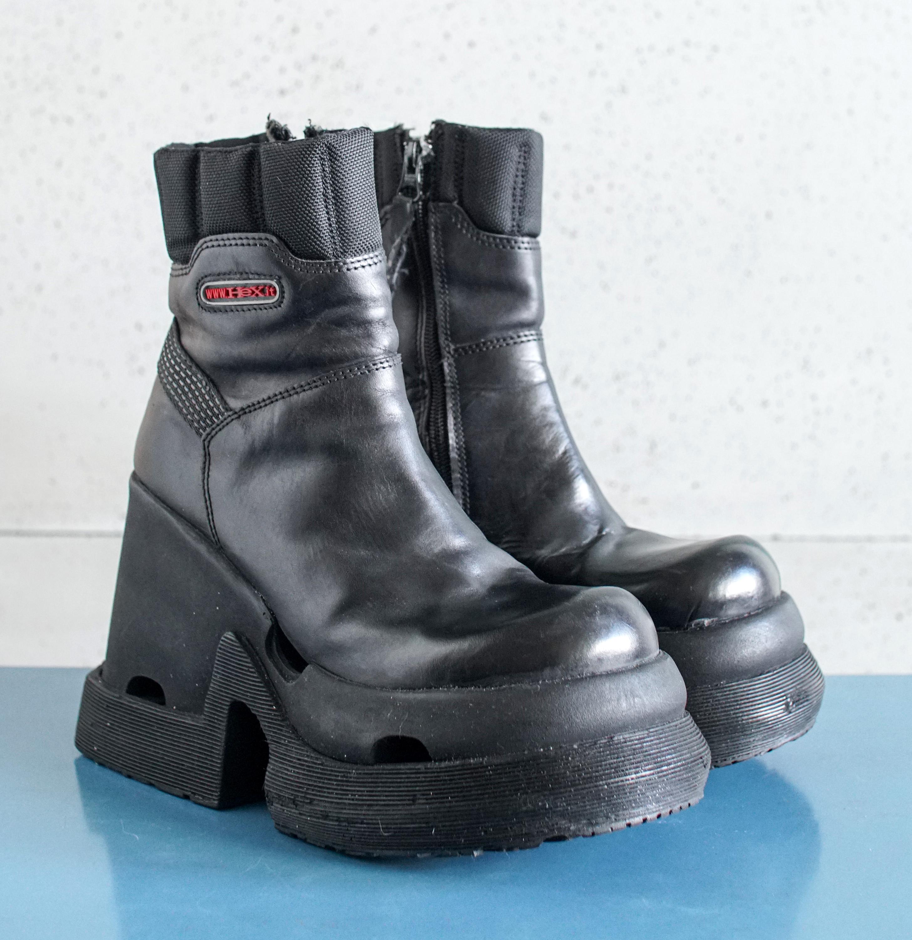DOMAGED ITEM Read Description! HEX Vintage Italian Platform Boots Mega ...