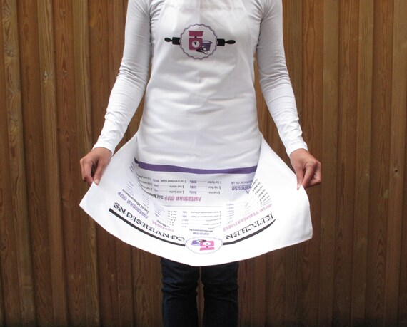Kitchen Conversion Chart Apron Christmas Gift White 100% | Etsy