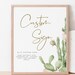 Fiesta Custom Table Sign Editable, Cactus Poster Sign, Boho Desert ...
