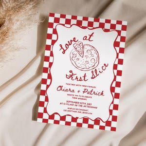 Love at First Slice Wedding Invitation: Italian Pizza & Valentines ...