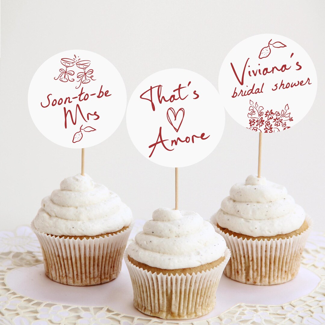 That's Amore Bridal Shower Cupcake Toppers: Italian Theme (editable ...