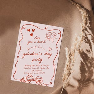 Scribble Galentine's Day Party Invitation, Girls Night Out Hand Drawn ...