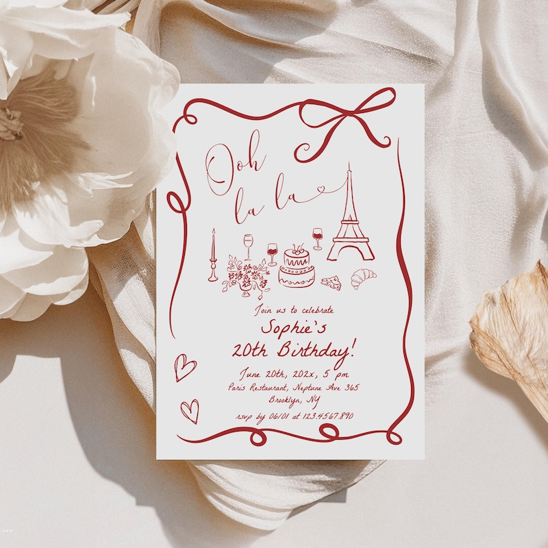 Paris Themed Invitations - Etsy