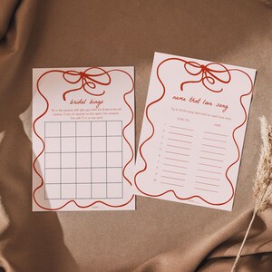 Coquette Bridal Shower Games Bundle, Valentines Red Bow Bridal Brunch ...