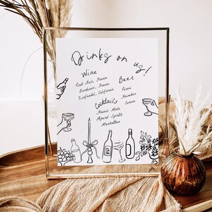 Whimsical Bar Menu Editable, Hand Drawn Scribble Drinks Menu Sign ...