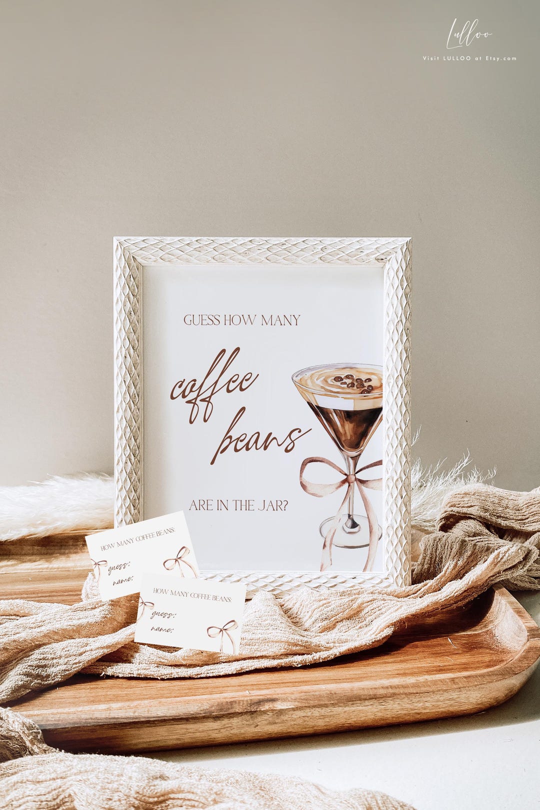 Guess How Many Coffee Beans Sign: Love is Brewing Game (template ...