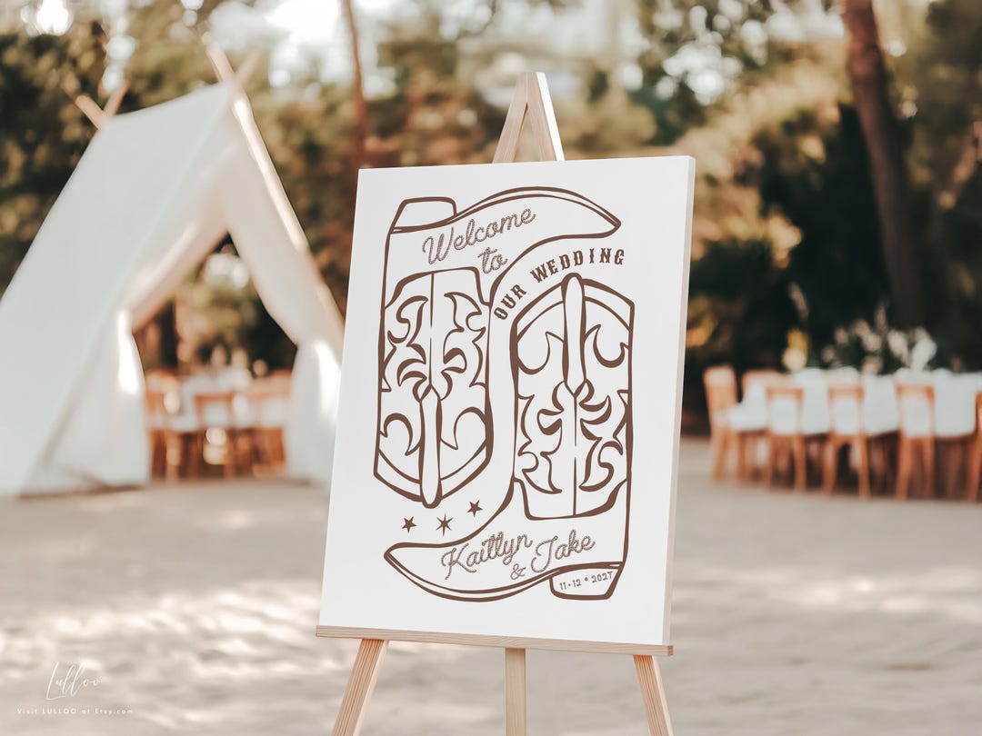 Wild West Wedding Welcome Sign: Country Ranch & Western Party Decor ...