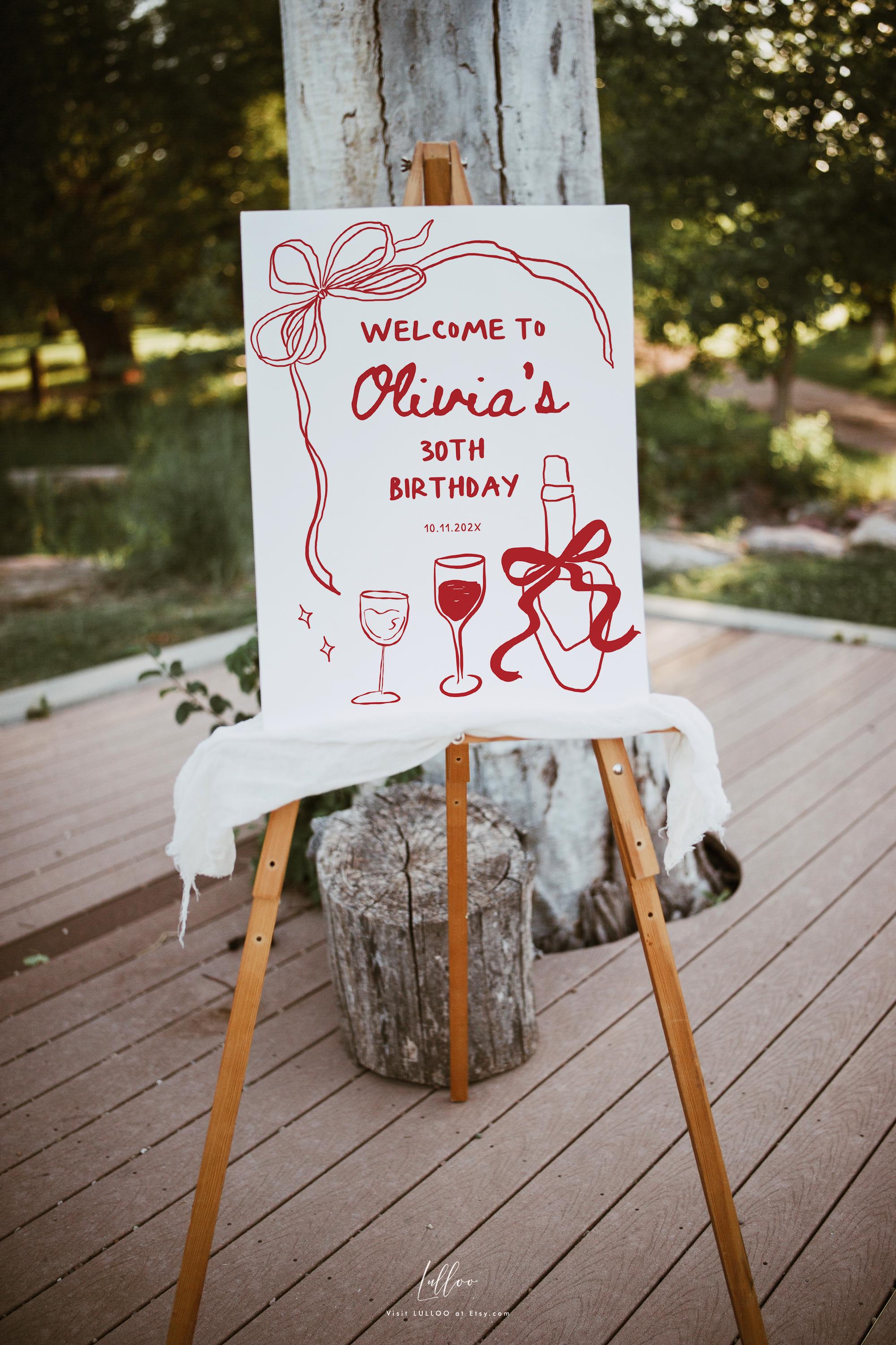 Wine Birthday Welcome Sign: Aged to Perfection Reception Decor ...