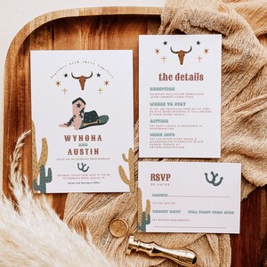 Ranch Wedding Invitation Template, Texas Wild West Wedding Invite ...