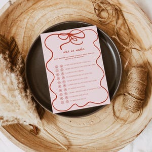 Coquette Bridal Shower Games Bundle, Valentines Red Bow Bridal Brunch ...