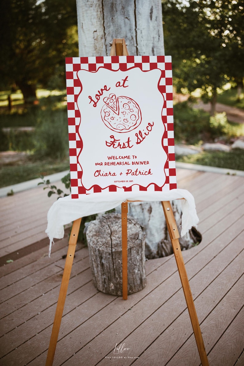 Love at First Slice Sign: Italian That's Amore Wedding / Engagement ...