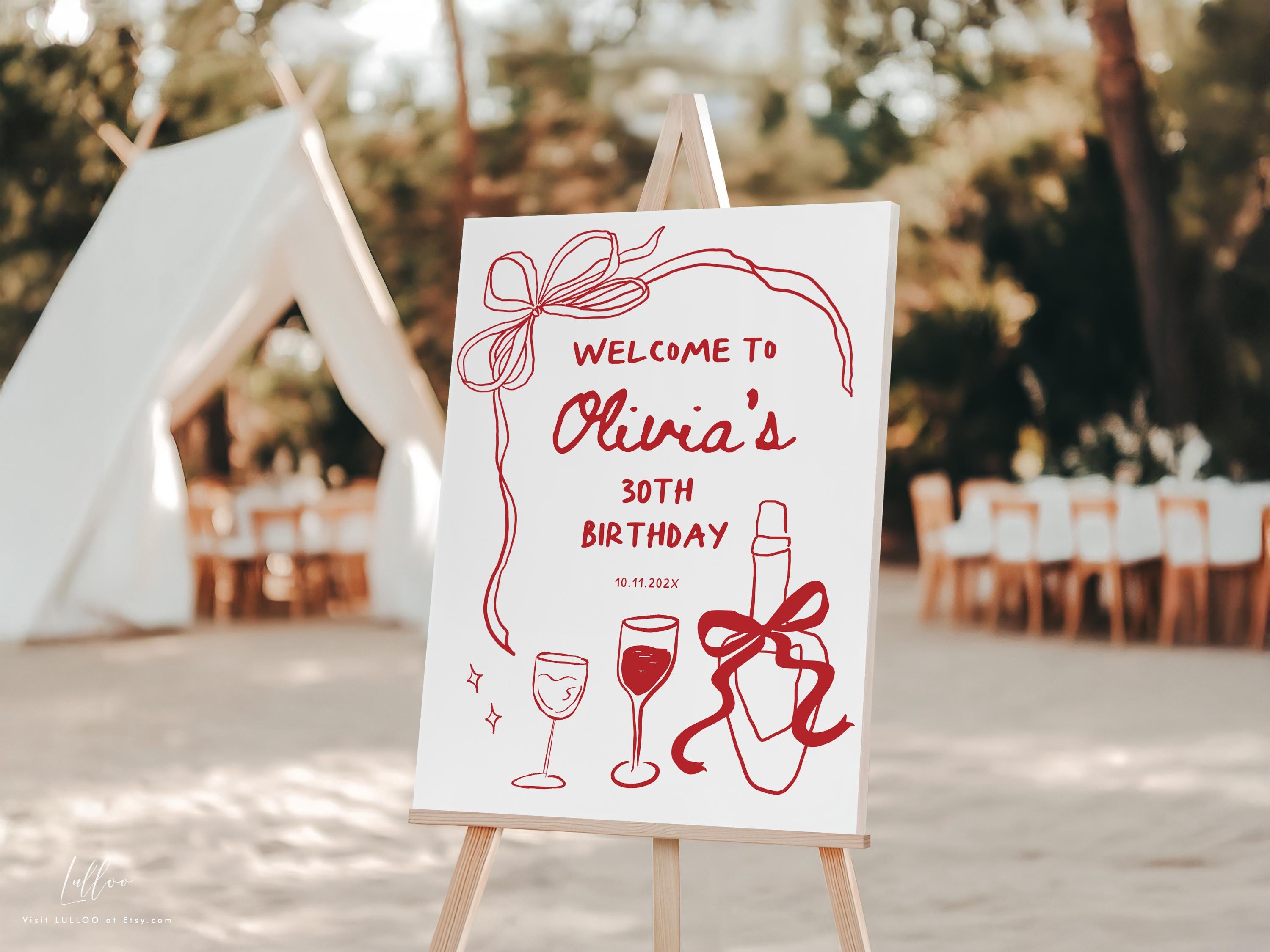 Wine Birthday Welcome Sign: Aged to Perfection Reception Decor ...