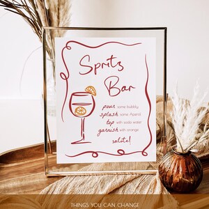 Aperol Spritz Bar Sign Hand Drawn Editable, Italian Signature Cocktail ...