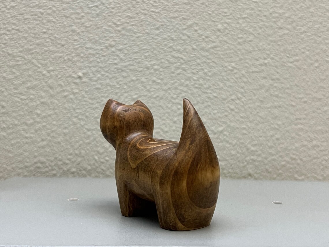 Handcrafted Carved Wooden Munchkin Cat Figurine - Etsy