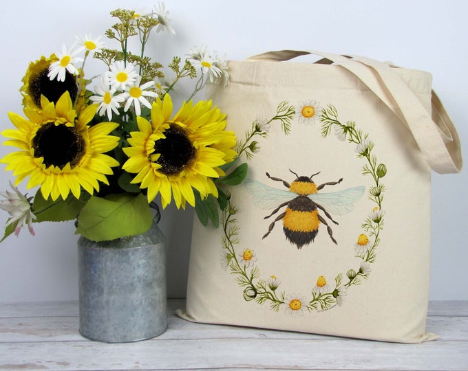 Bee Tote Bag / Shopping Bag / Cotton Tote / Market Bag / Eco - Etsy