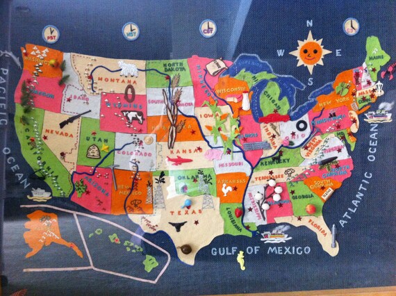 United States Educational Map - Etsy