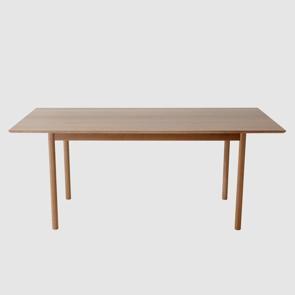 Solid Oak Dining Table Modern Handcrafted Hardwood Table Rounded Legs ...
