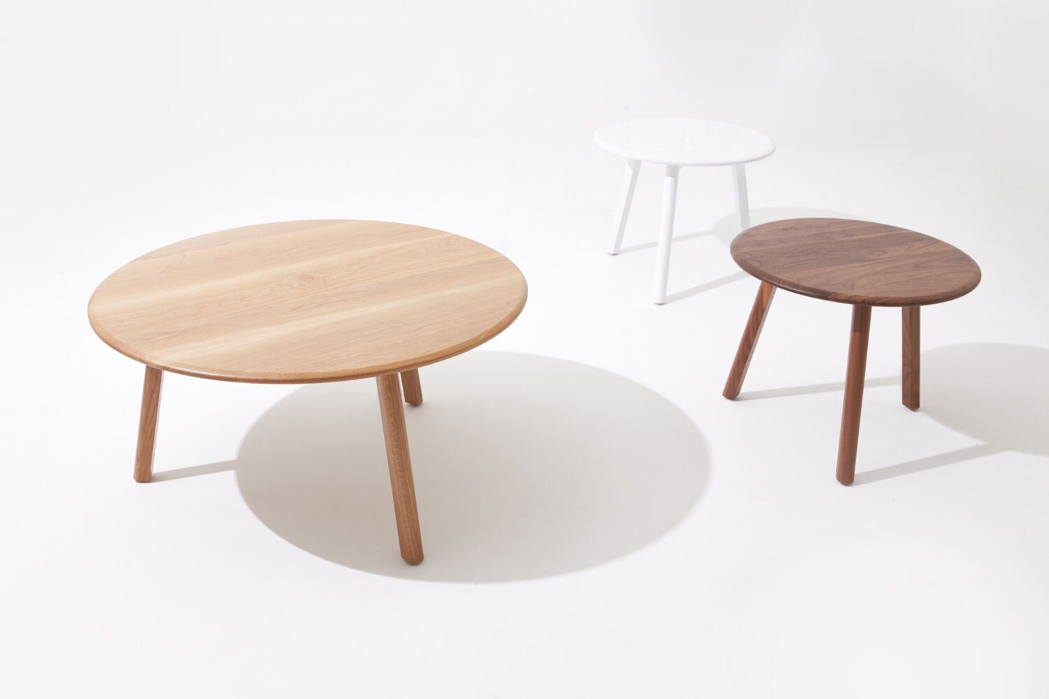 Solid Oak Round Coffee Table Soft Edge Modern Design Brooke by Bff - Etsy