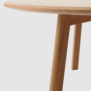 Solid Oak Round Coffee Table Soft Edge Modern Design Brooke by Bff - Etsy