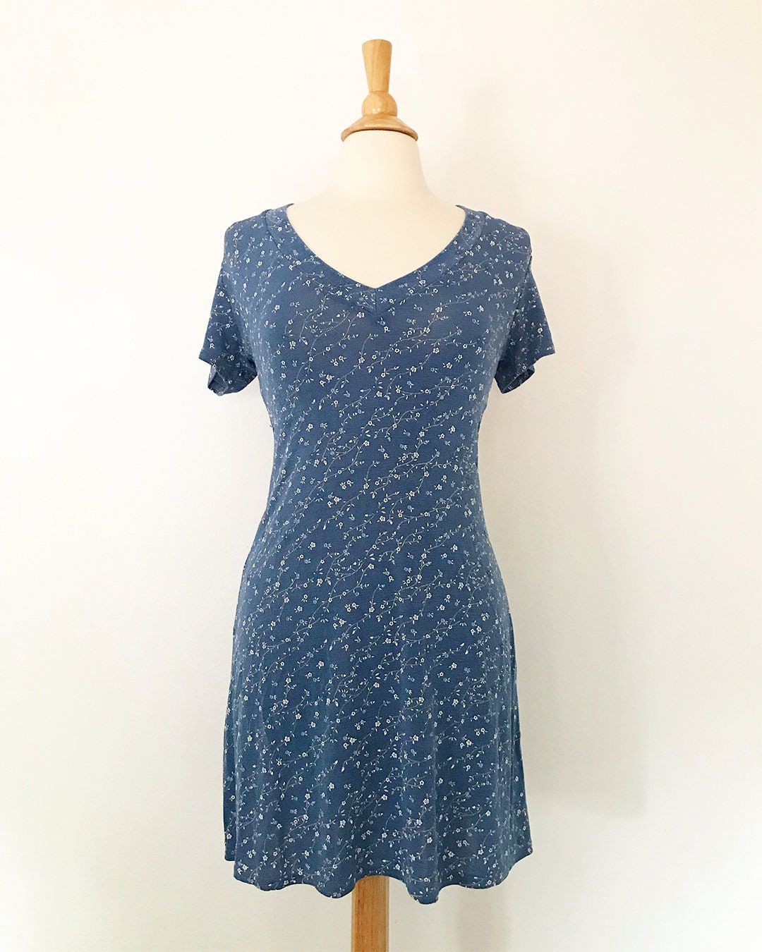 Vintage Blue Floral Dress - Etsy
