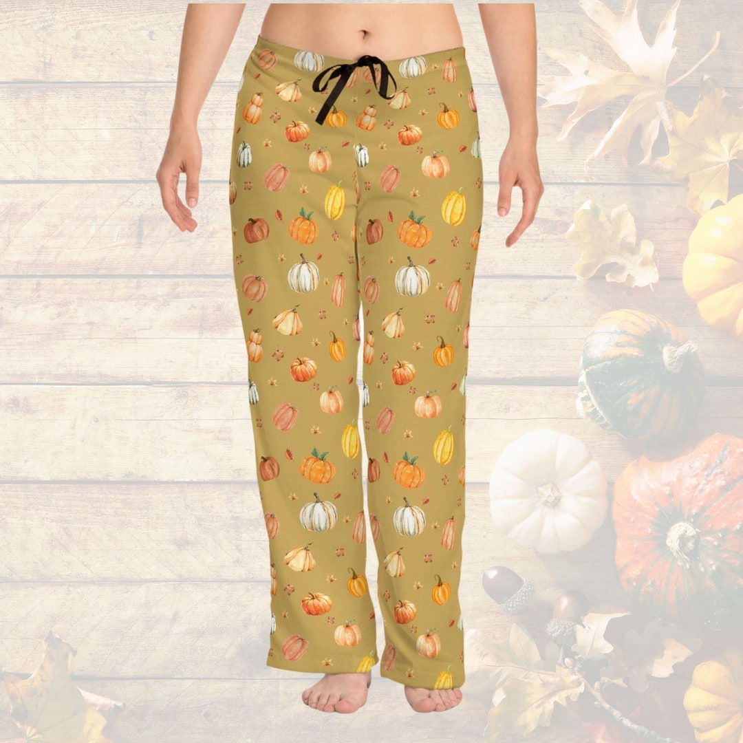 Halloween Thanksgiving Pumpkin Pattern Pajamas, Lounge Pants for Women ...
