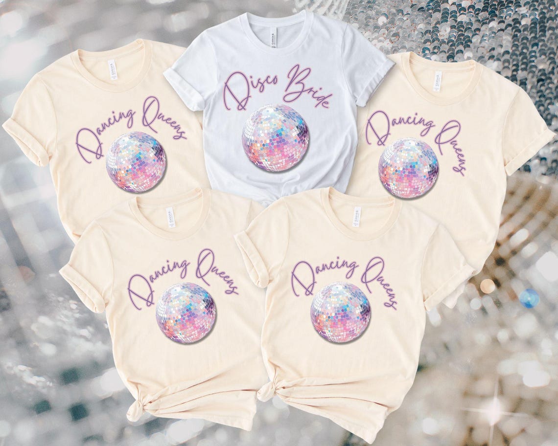 Disco Bride Dancing Queens Bachelorette Party Shirts Girls Weekend Bach ...