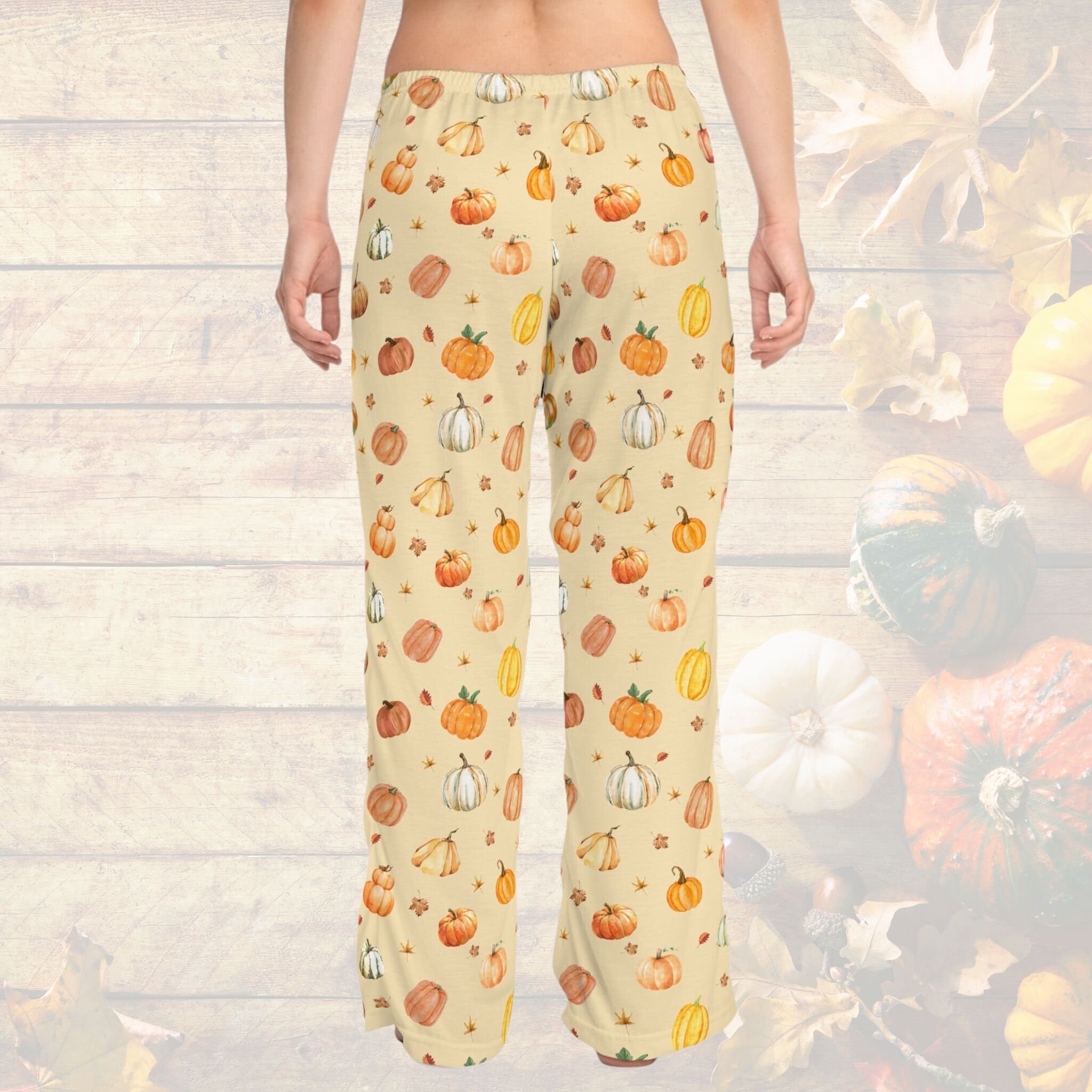 Halloween Thanksgiving Pumpkin Pattern Pajamas, Lounge Pants for Women ...