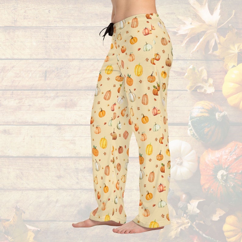 Halloween Thanksgiving Pumpkin Pattern Pajamas, Lounge Pants for Women ...