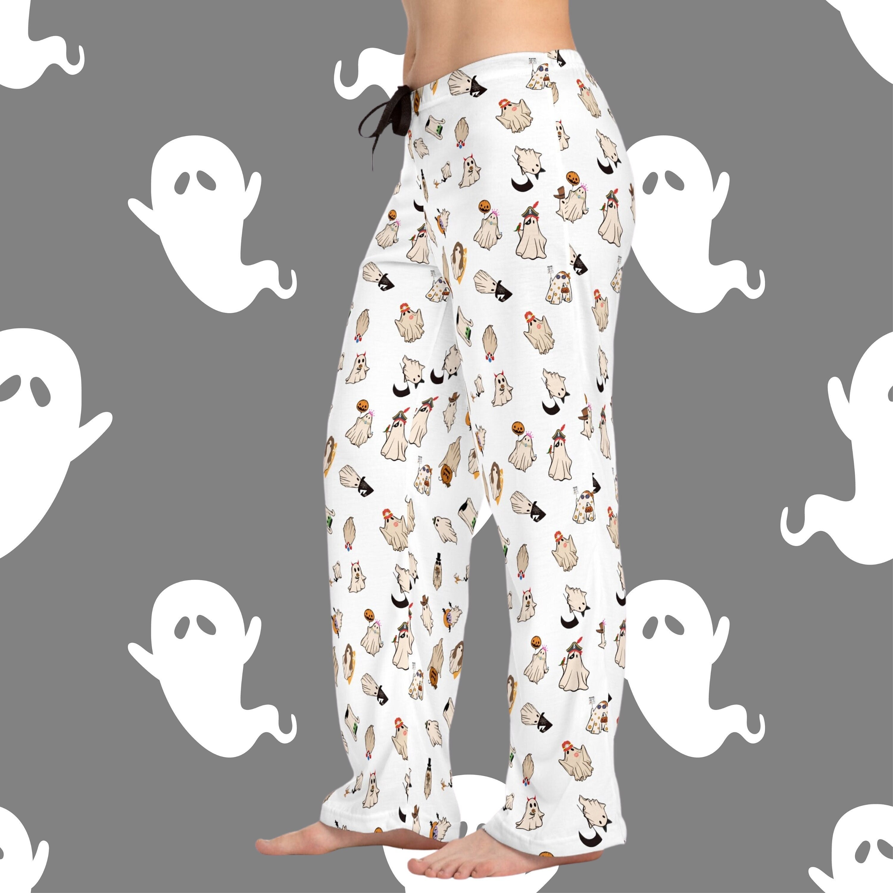 Halloween Ghosts in Costumes Pattern Womens Pajamas, Cowboy Ghost Pjs ...