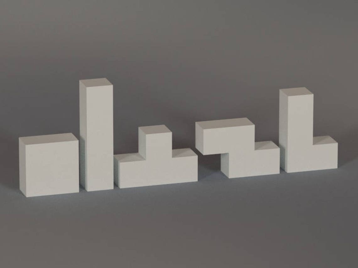 Printable DIY template PDF. Tetris blocks paper model. 3D | Etsy