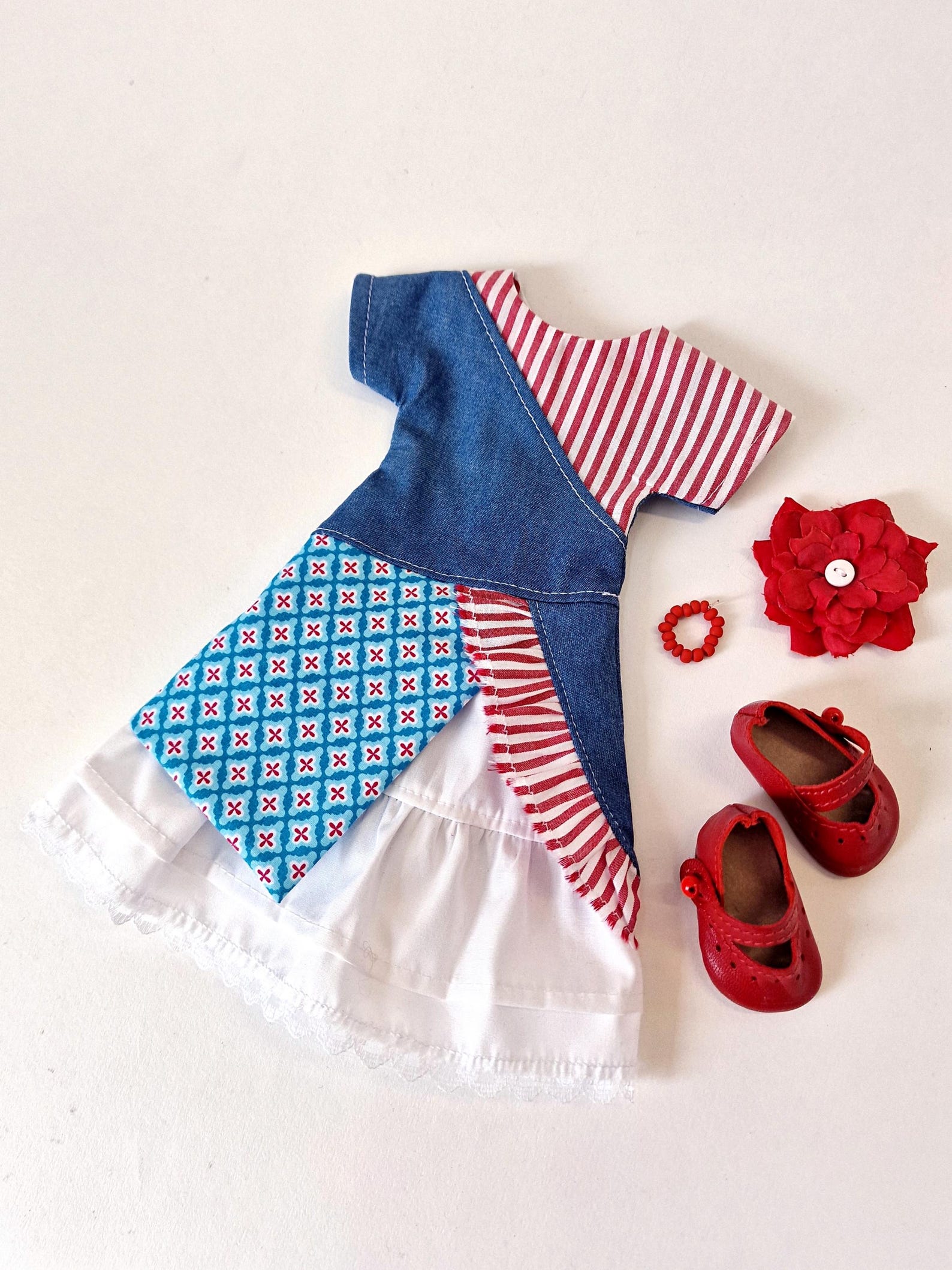 Doll Clothes, 38 Cm Ruby Red FF - Maritime - Blue Red White - Etsy