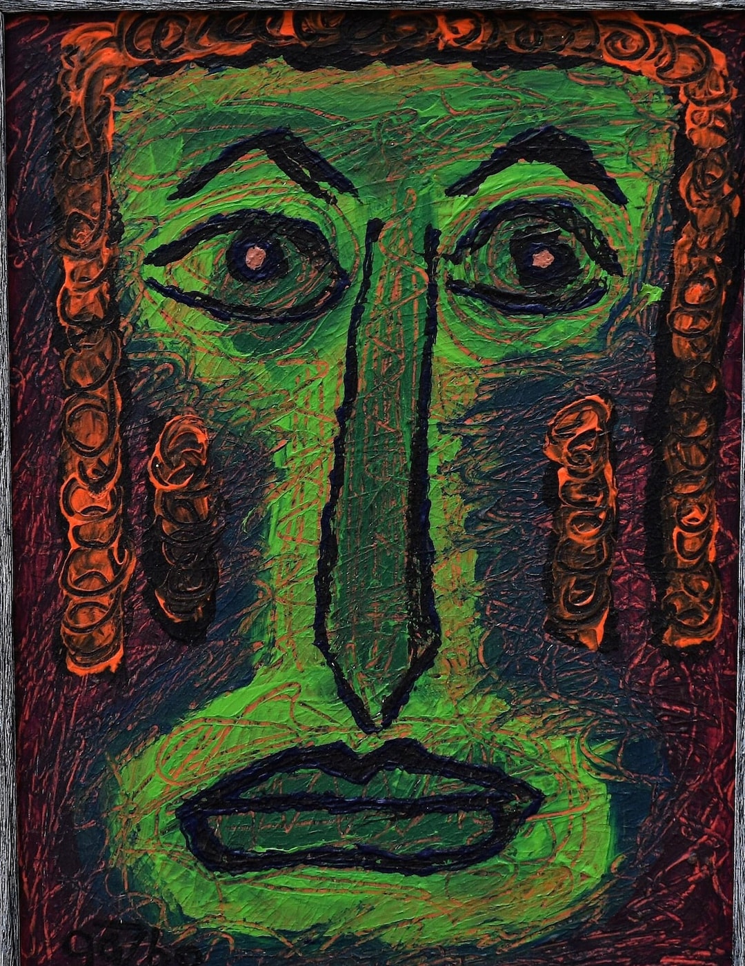 FRANK Outsider Contemporary Abstract Folk Art Painting by Self-taught ...