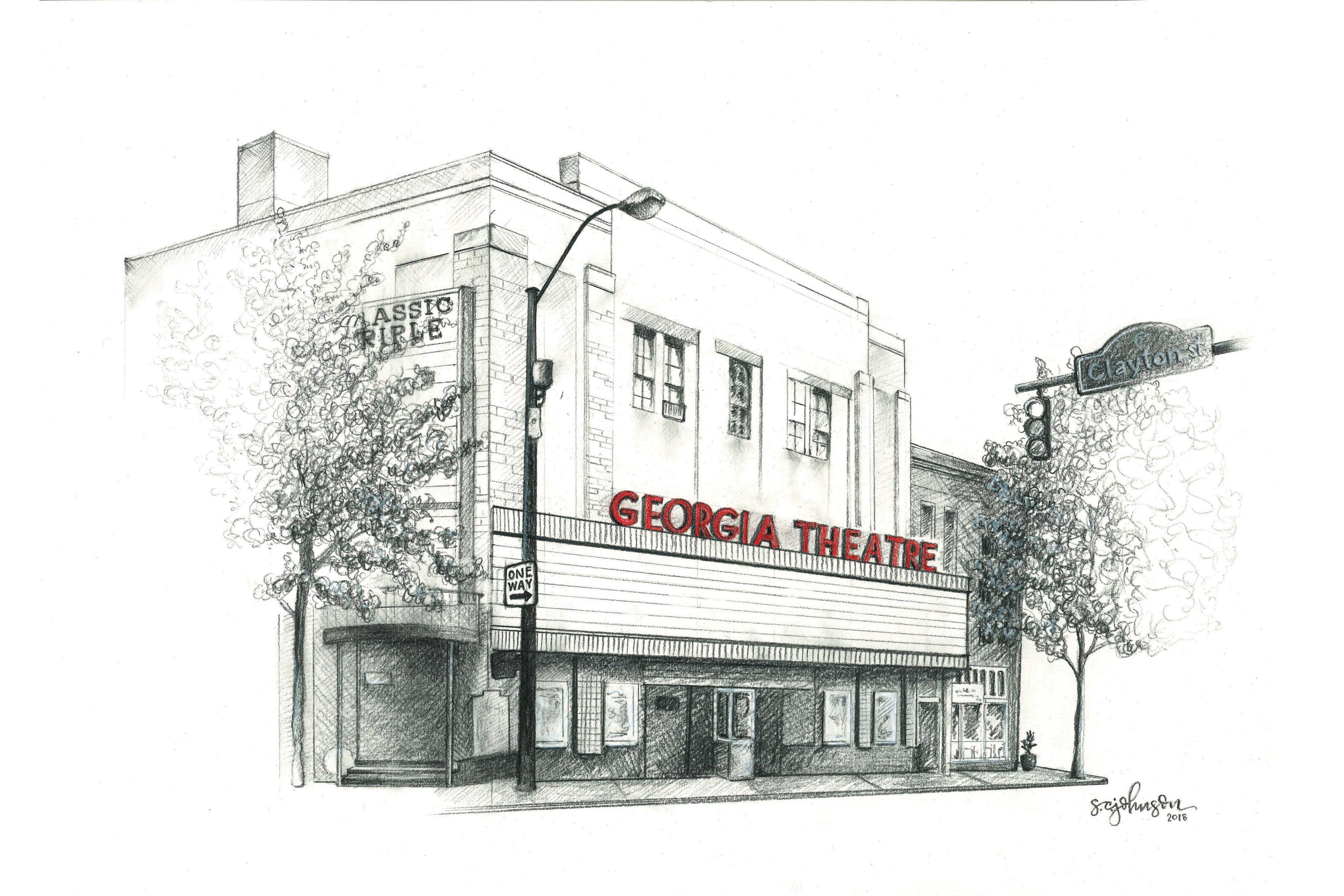 GEORGIA THEATRE PRINT | High Quality 12 X 18" or 24x36" Poster Print - Etsy