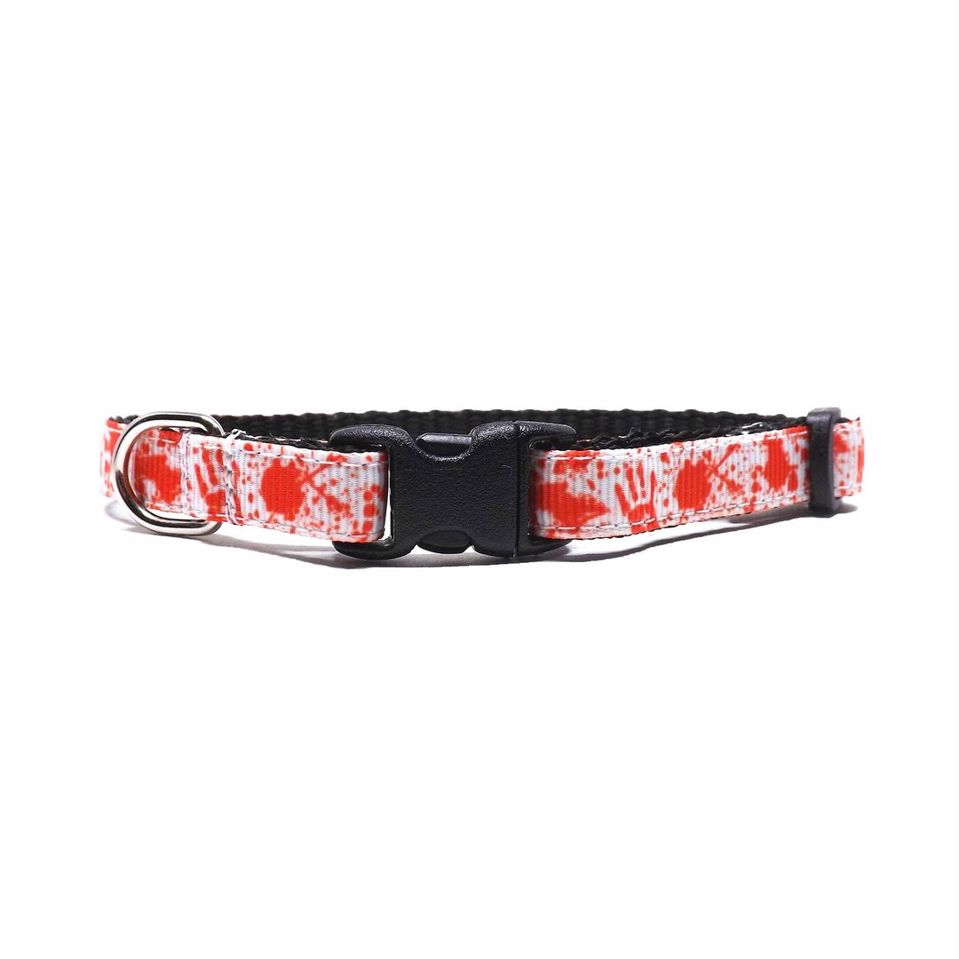 Cat Collar - 'blood Splatter' / Red Blood Stain and Handprint Design ...