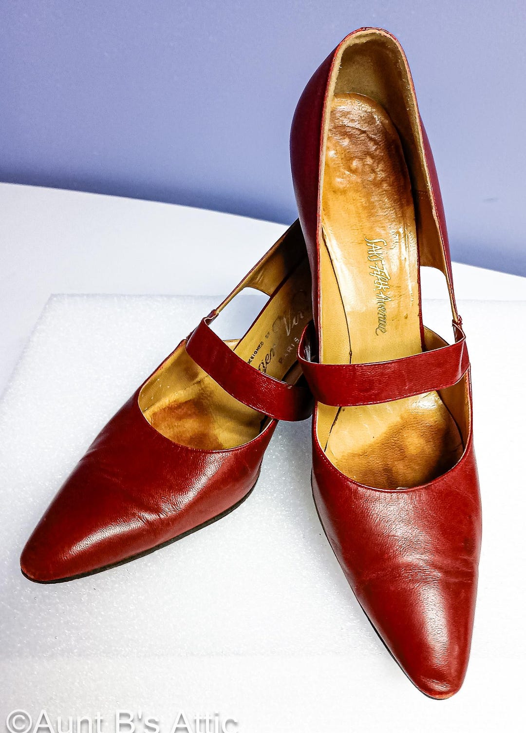 Vintage 60s Roger Vivier Red Leather Pumps: Saks Fifth Avenue, Size 8AA ...