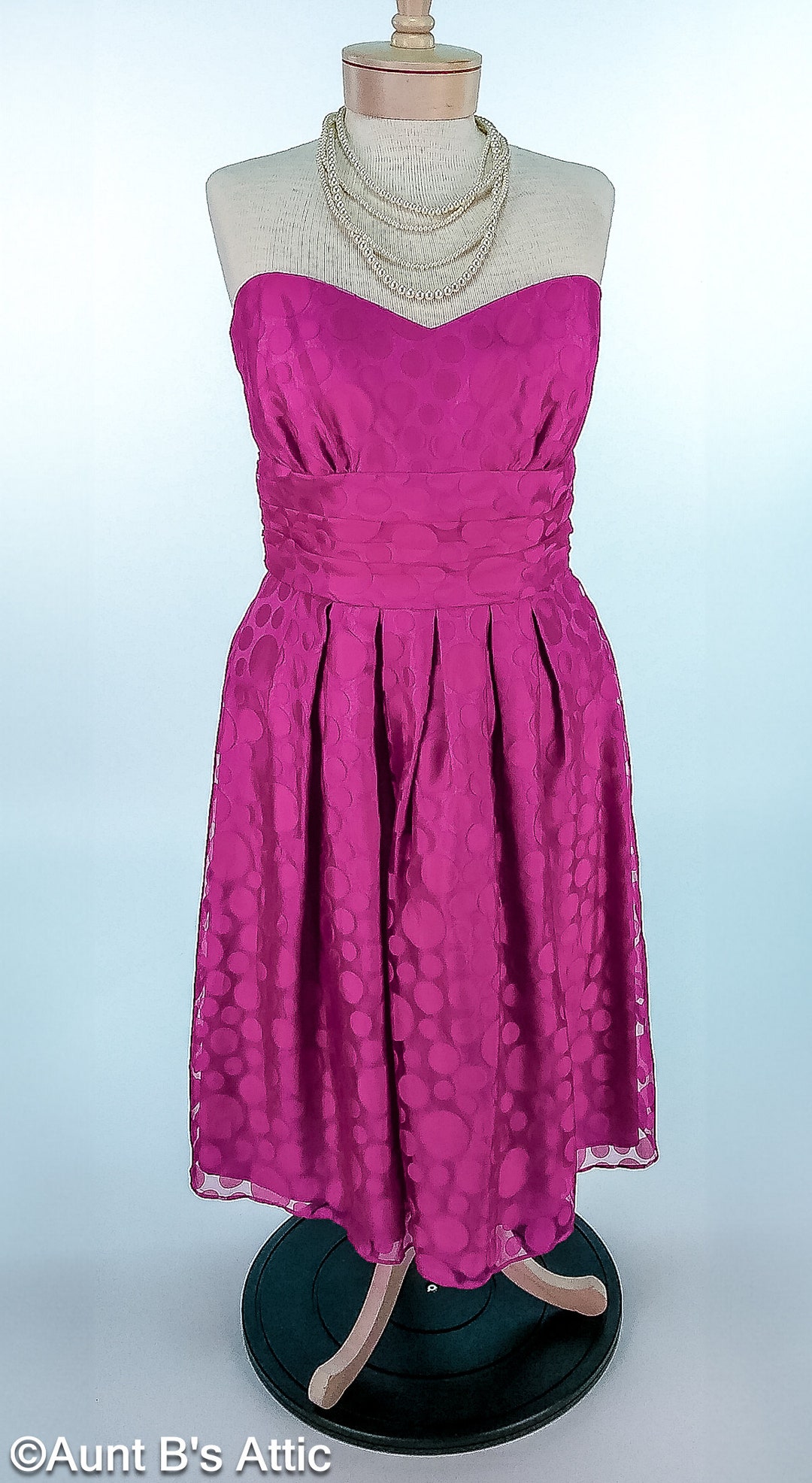 Vintage 80's Barbie Style Party Dress Brite Pink Strapless Formal/prom ...