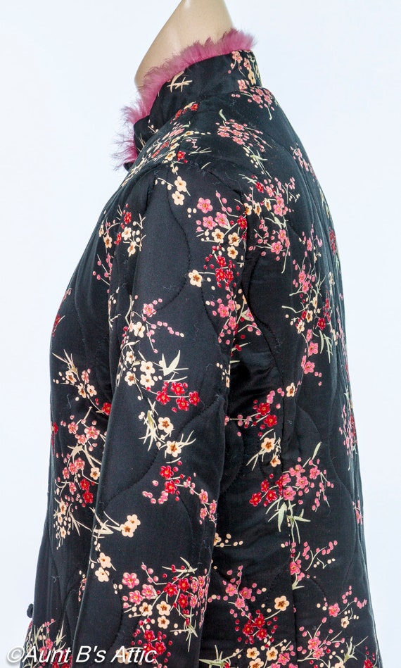 Asian Tang Style Vintage 80's Deluxe Brand Black/Pink… - Gem