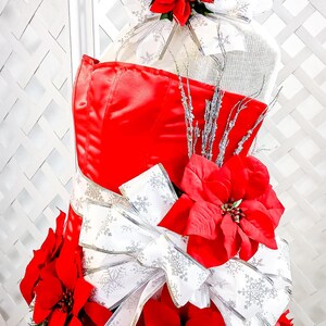 Handmade Lighted Dress Form Christmas Tree: Red Poinsettia & Corset ...
