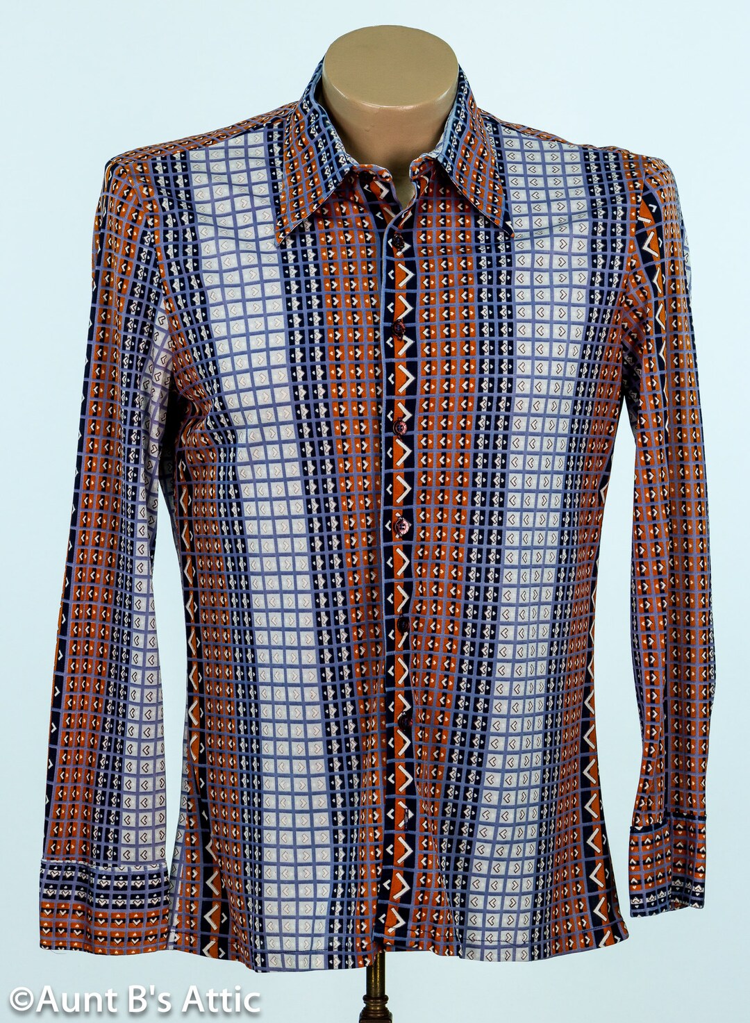 Sexy Clubwear Vintage 70's Prince Igor Blue/rust Stripe Patterned Poly ...