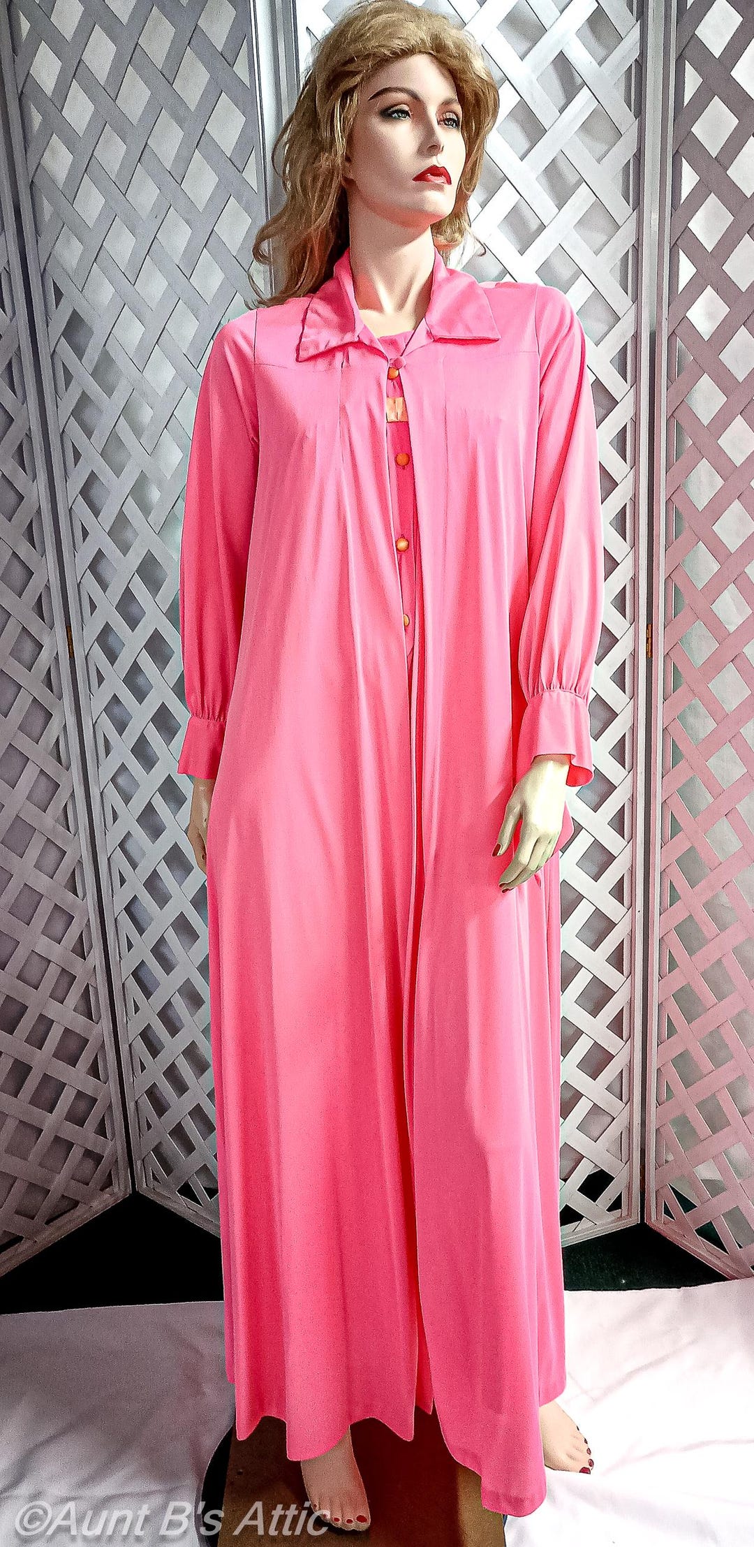 Vintage 70s Jon Higgins Hot Pink Jumpsuit Robe Set - Size 13 - Etsy New ...
